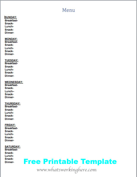 Menu Planning in 3 Easy Steps! - What's Working Here