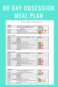 Weekly Menu 6/10/18- 80 Day Obsession Peak Week - What's Working Here