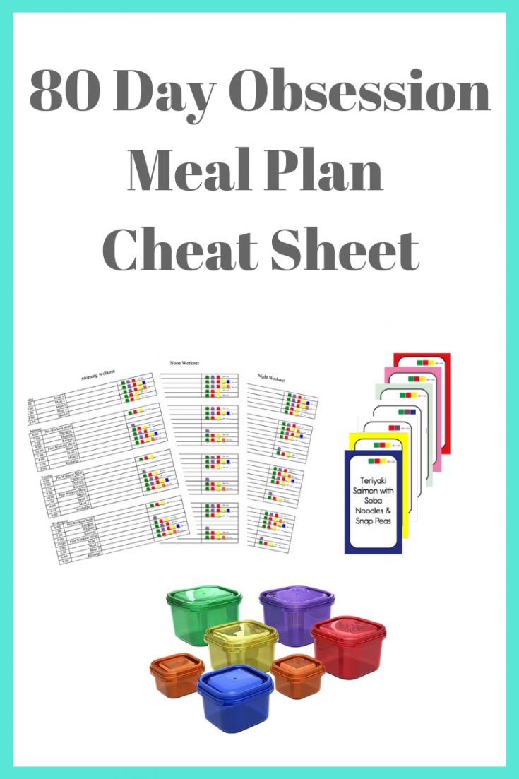 80 Day Obsession Meal Plan Cheat Sheet - What's Working Here