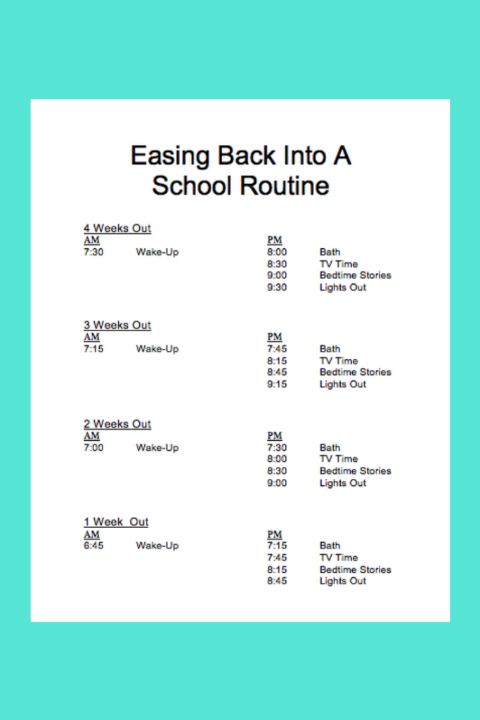 Easing into a Back to School Routine - What's Working Here