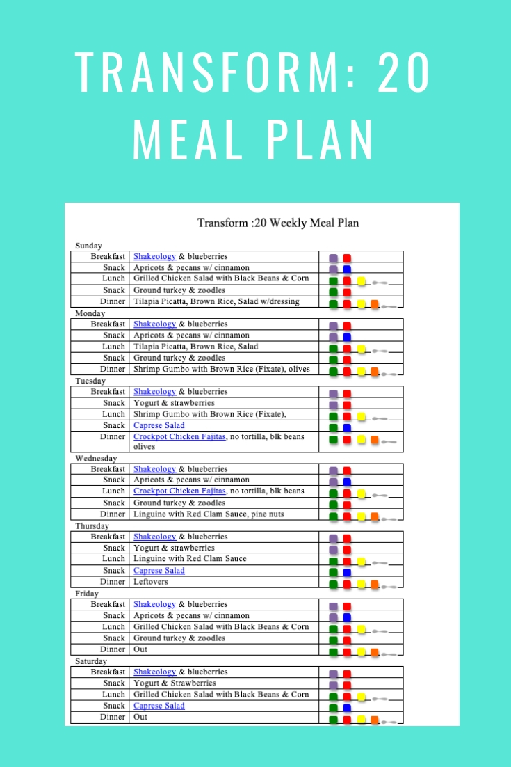 Transform :20 Food List Top Half - Weekly Menu 1/27/19 - What's Working ...
