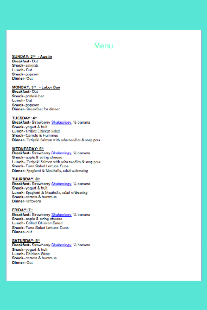 Weekly Menu 9/2/18 - Breakfast for Dinner - What's Working Here