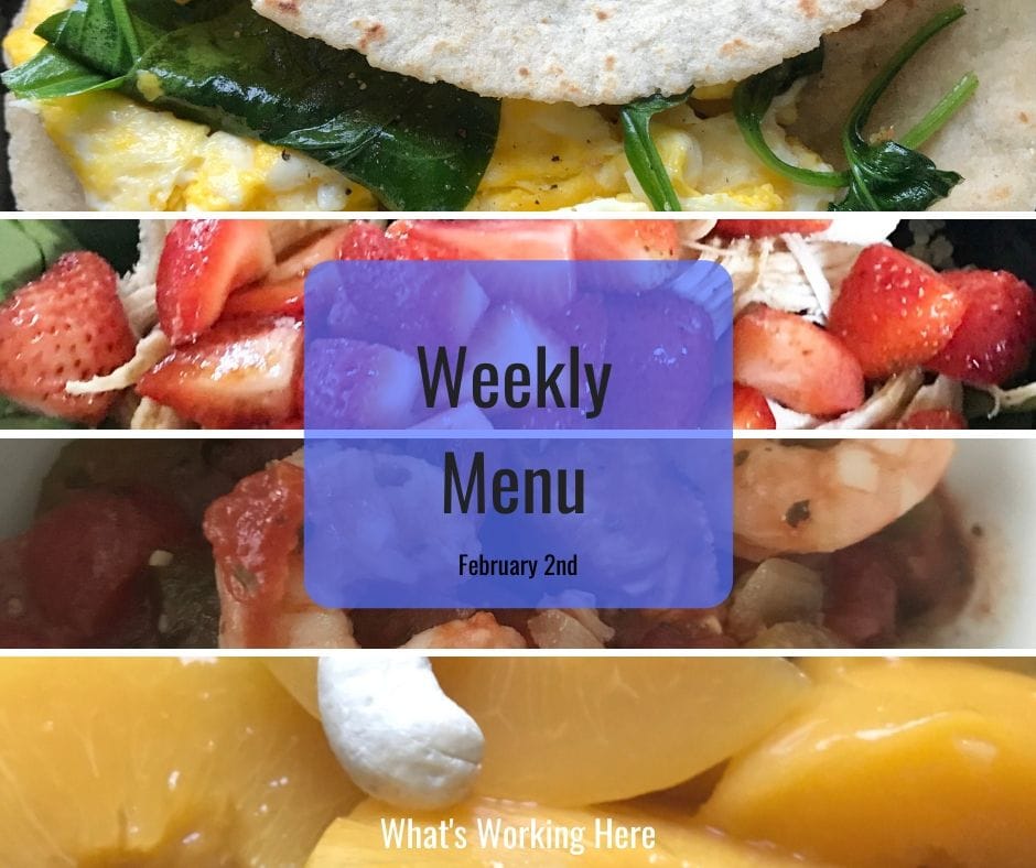 Weekly Menu 2/2/20 - Portion Fix Timed Nutrition - What's Working Here